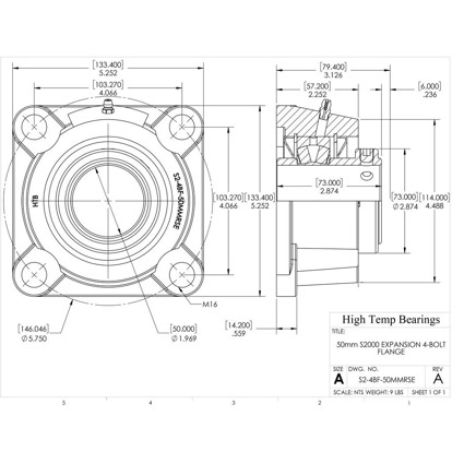 Heavy Duty S2000 4 Bolt Flange: 50mm S2000 Expansion 4 Bolt Flange ...