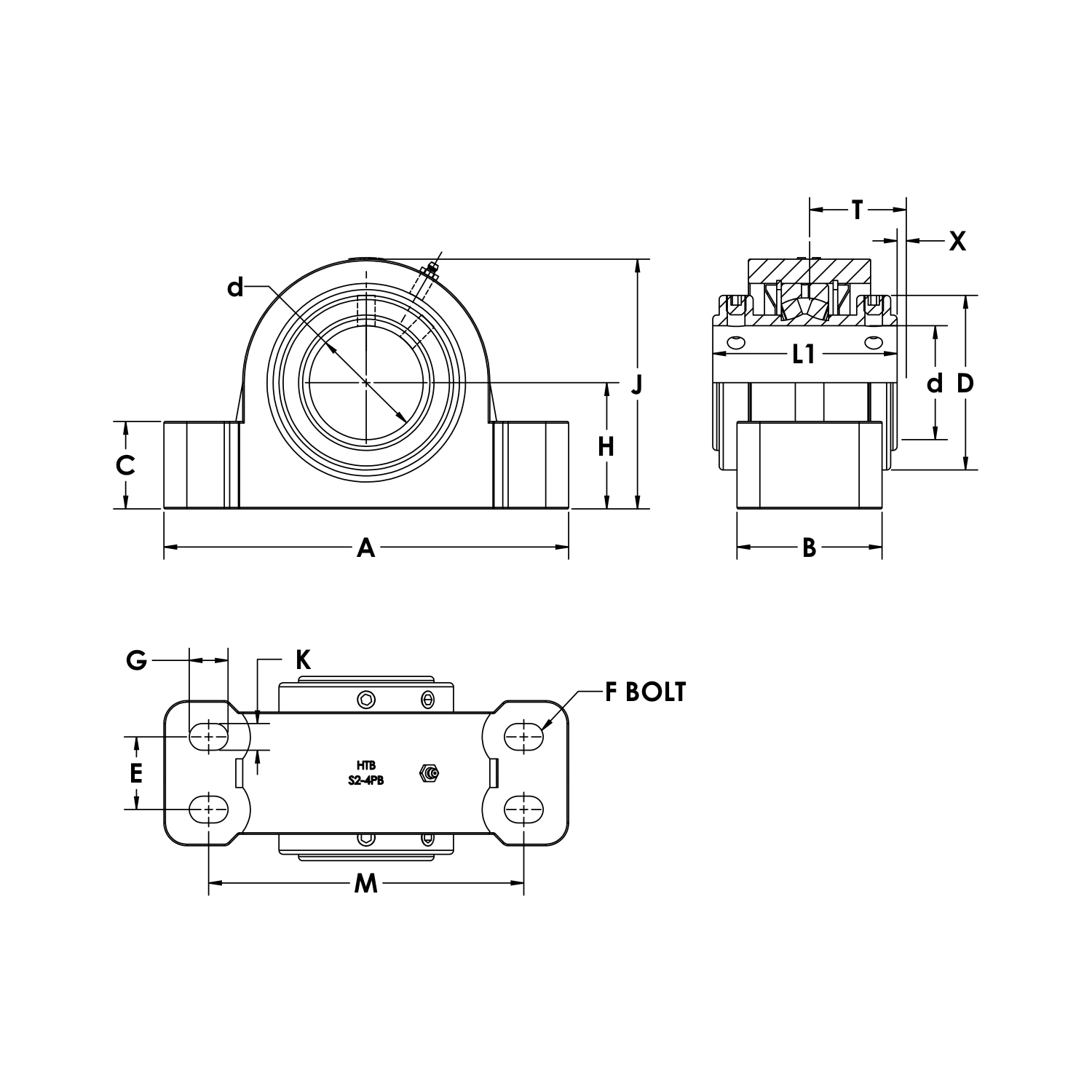 Heavy Duty Double Collar S2000 4 Bolt Pillow Block: 5" S2000 Double ...