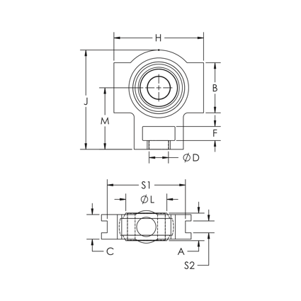 Take-up Flange HT750 Carbon Sleeve Bearing: 2-1/2" 750 °F Carbon Take ...