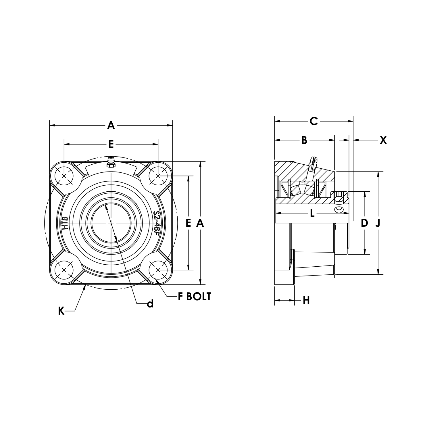 Heavy Duty S2000 4 Bolt Flange: 50mm S2000 Expansion 4 Bolt Flange ...
